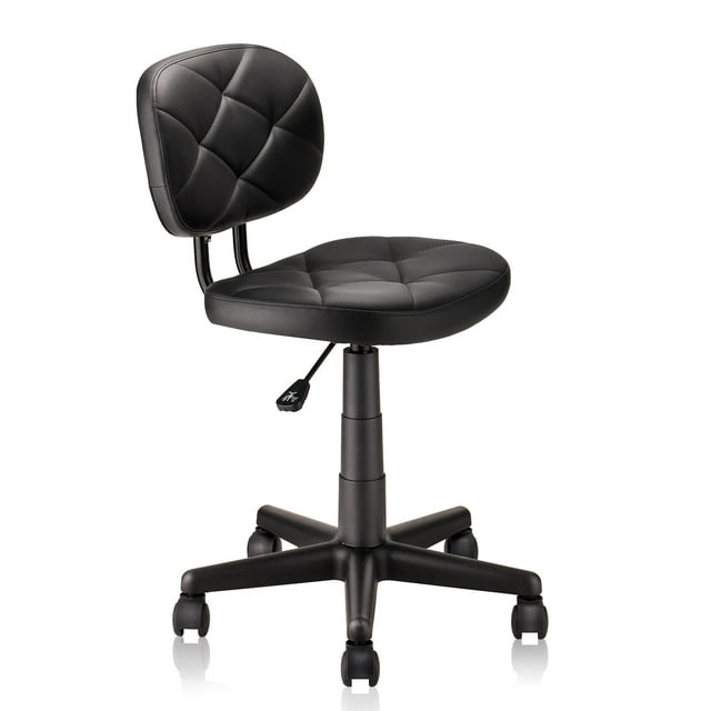 KLASIKA Swivel Rolling Stool PU Leather with Adjustable Foot Rest ...