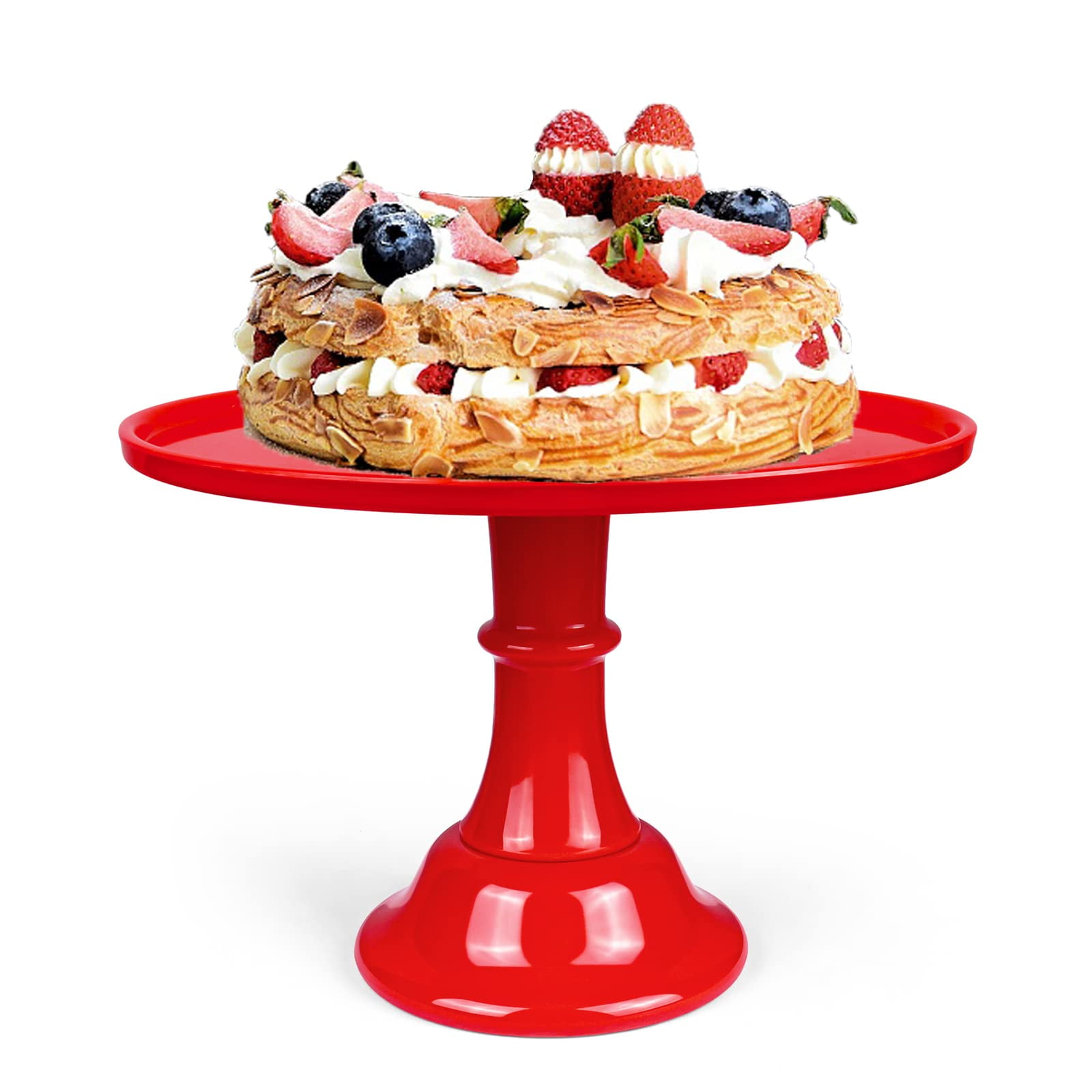 KLASKWARE Round Cake Stand 11" Melamine Cake Display Stand Dessert ...