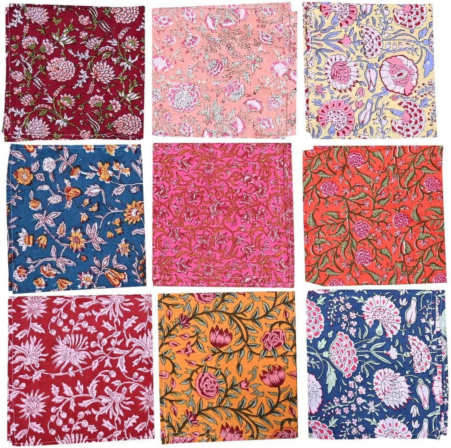 KLAVATE 6 Pc Mix Lot Napkin Hand Block Print Napkin 100% Cotton Napkin ...