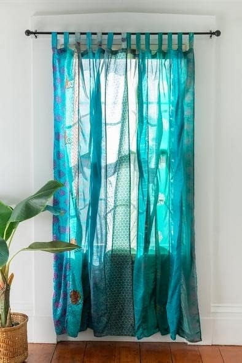 KLAVATE Indian Saree Silk Curtain Patchwork Saree Bohemian Ethnic Wall ...