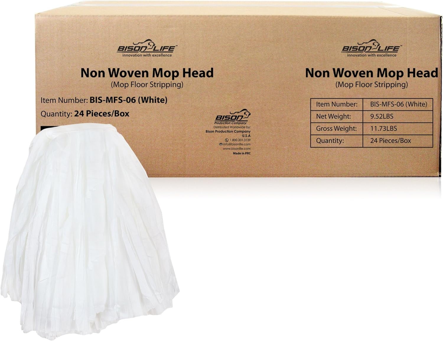KLEEN HANDLER Bulk Disposable Cut-End Mop Head Non-Woven, Commercial ...