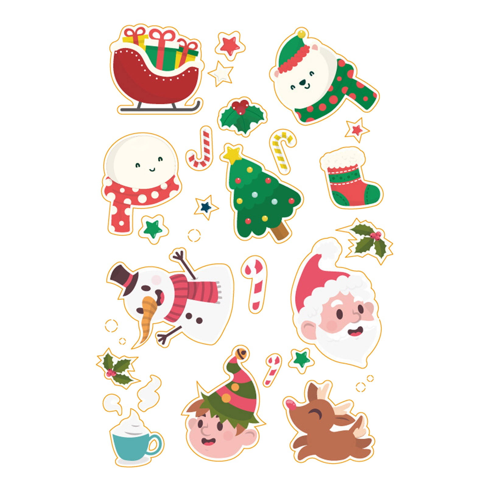 KLFGJ Stickers,Christmas Sticker Santa Bell Gift Small Sticker Cute ...