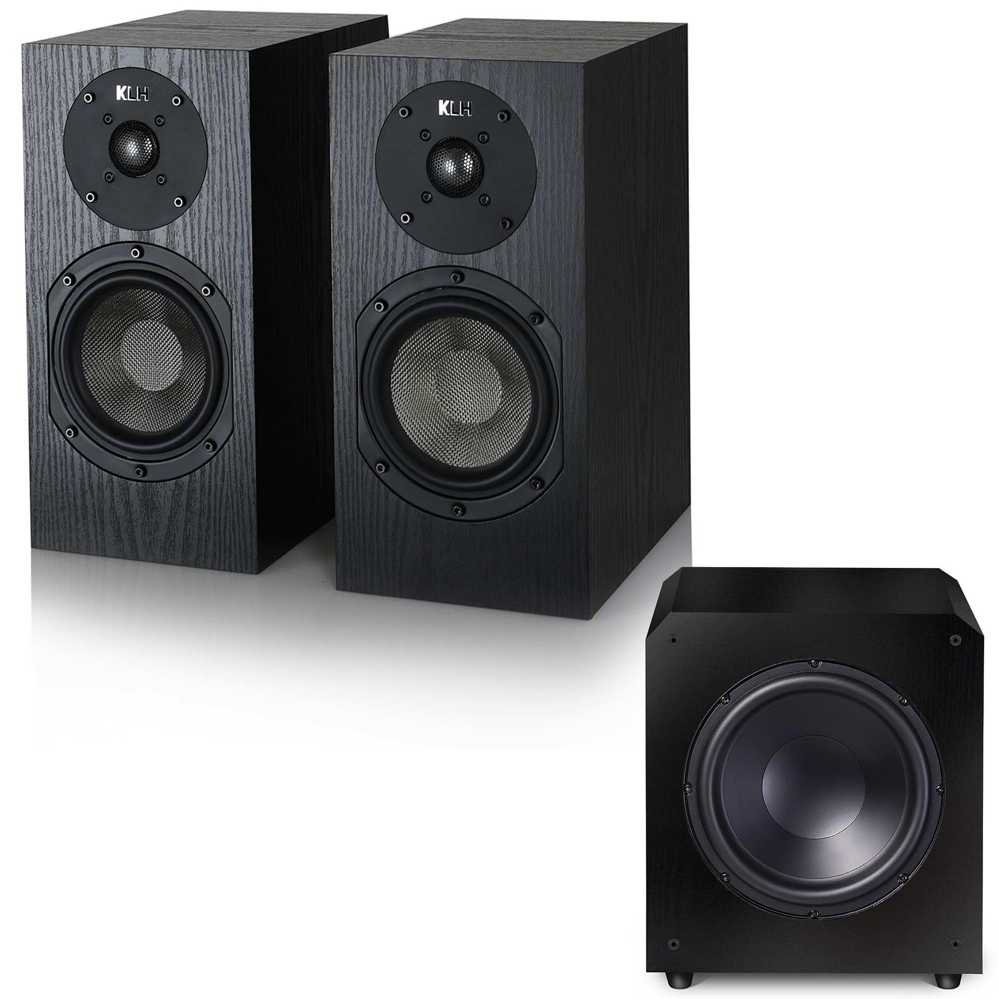KLH Albany II Bookshelf Loudspeakers - Pair, Black Oak and KLH Stratton ...