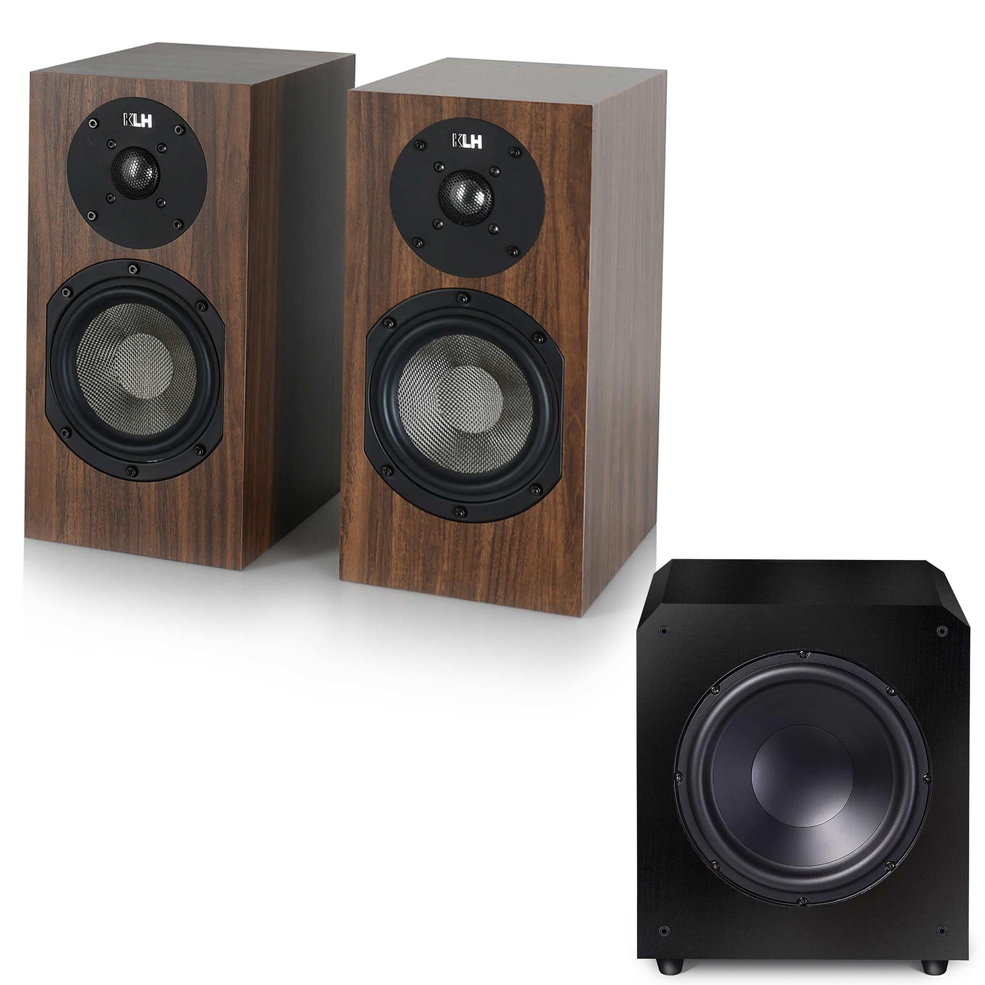 KLH Albany II Bookshelf Loudspeakers - Pair, European Walnut and KLH ...