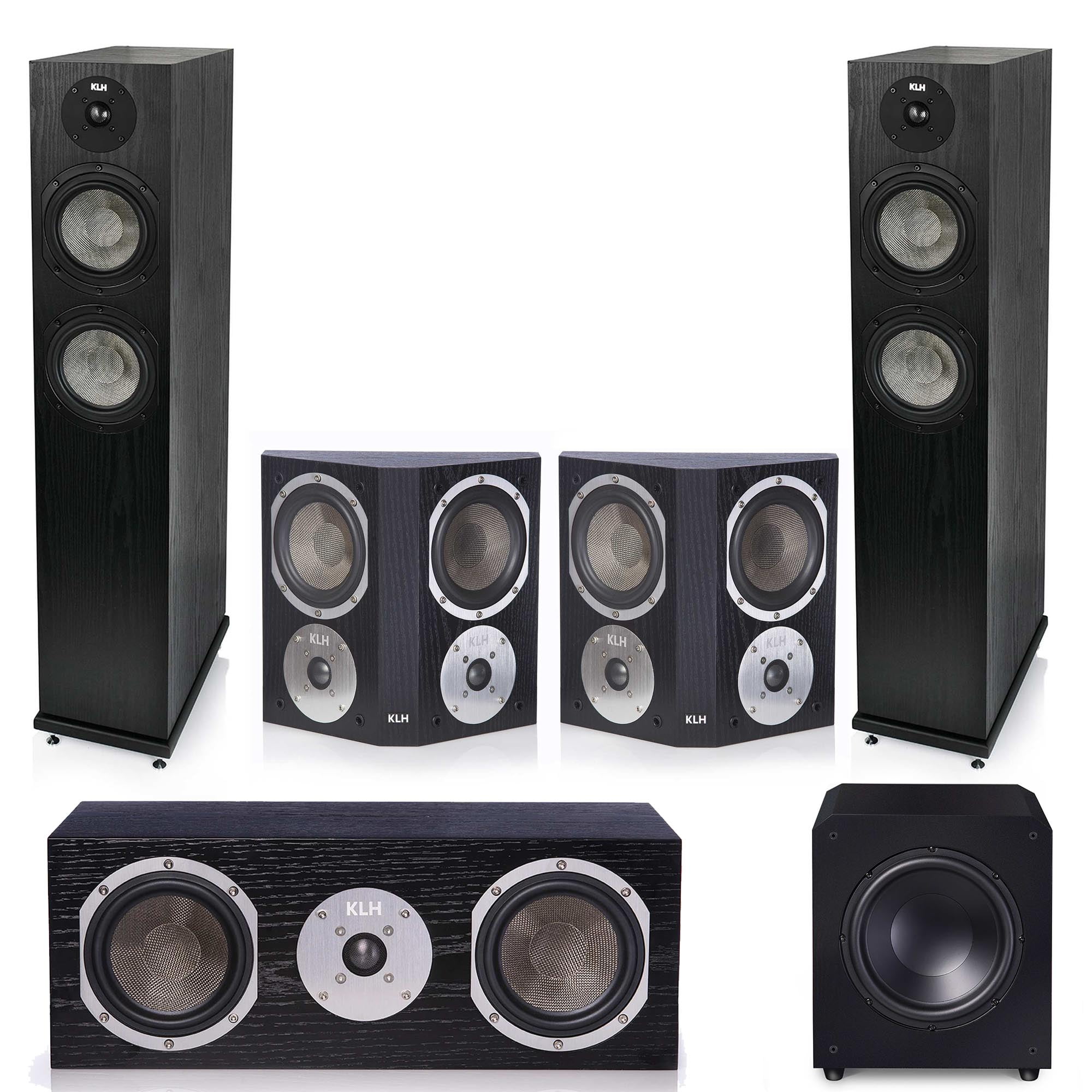 KLH Concord 5.1 Complete System Black with KLH Stratton 10 Powered ...