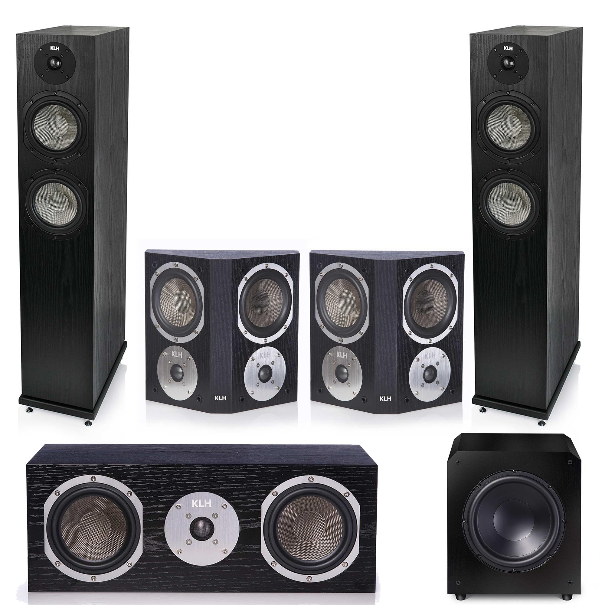 KLH Concord 5.1 Complete System Black with KLH Stratton 12 Powered ...