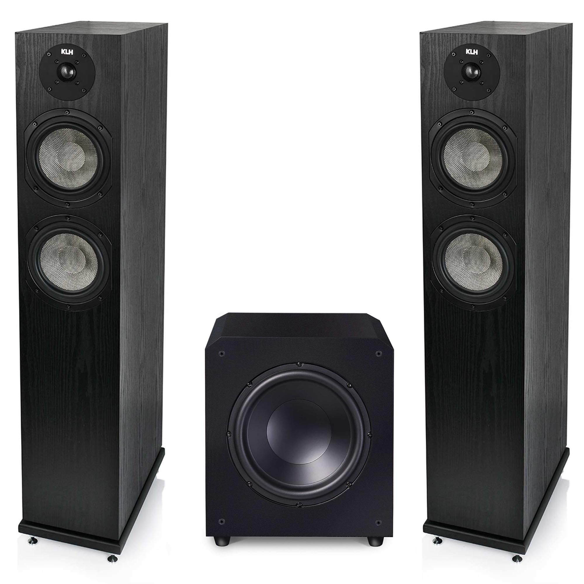 KLH Concord Floorstanding Loudspeaker, 2.5-Way Bass Reflex with Woven ...