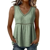 KLHDSF Womens Tank Tops 2025 Flowy Peplum Tops for Women Dressy ...