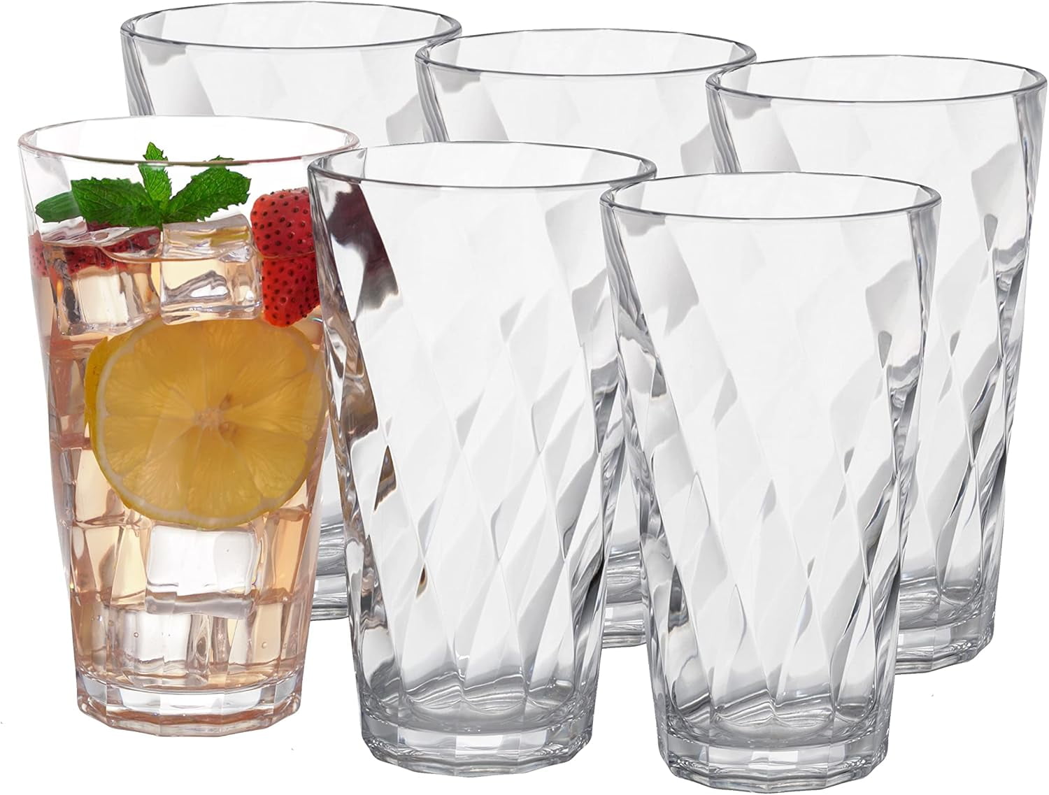 KLIFA- NEW YORK- 15 & 20 ounce, Set of 8, Acrylic Tumbler & Highball ...