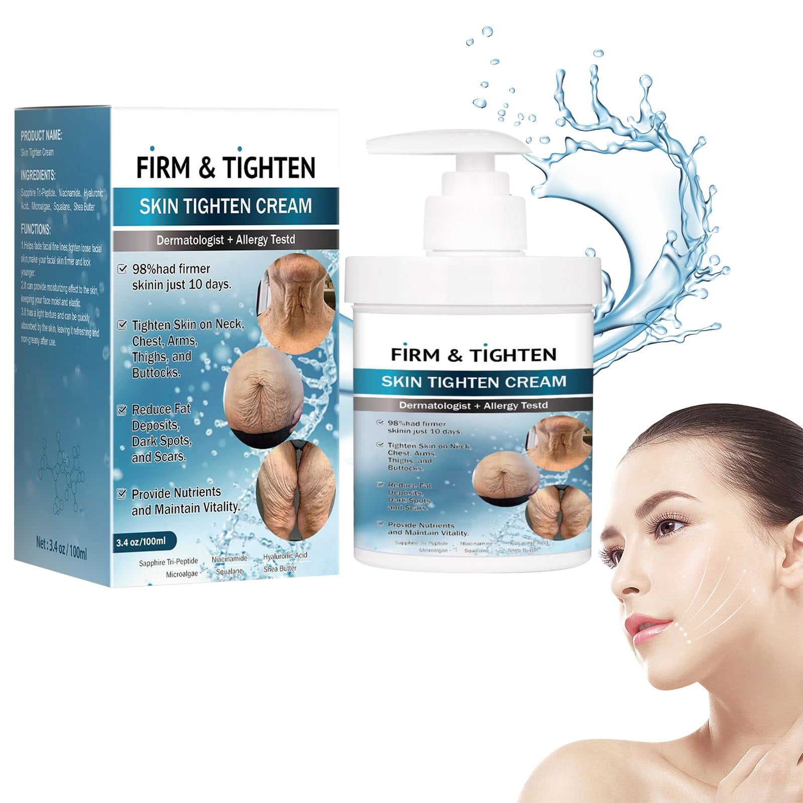 KLIFE Firm Tighten Skin AKF18 Tighten Cream,Collagen Cream Skin Care Body Lotion, Anti-Wrinkle ...