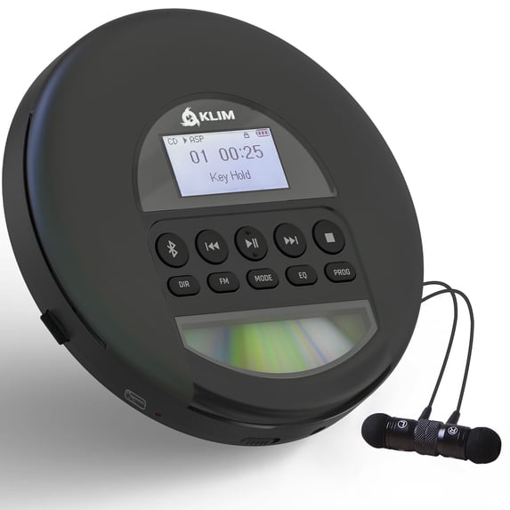 KLIM Nomad Portable CD Player, Rechargeable Battery, Bluetooth, FM ...