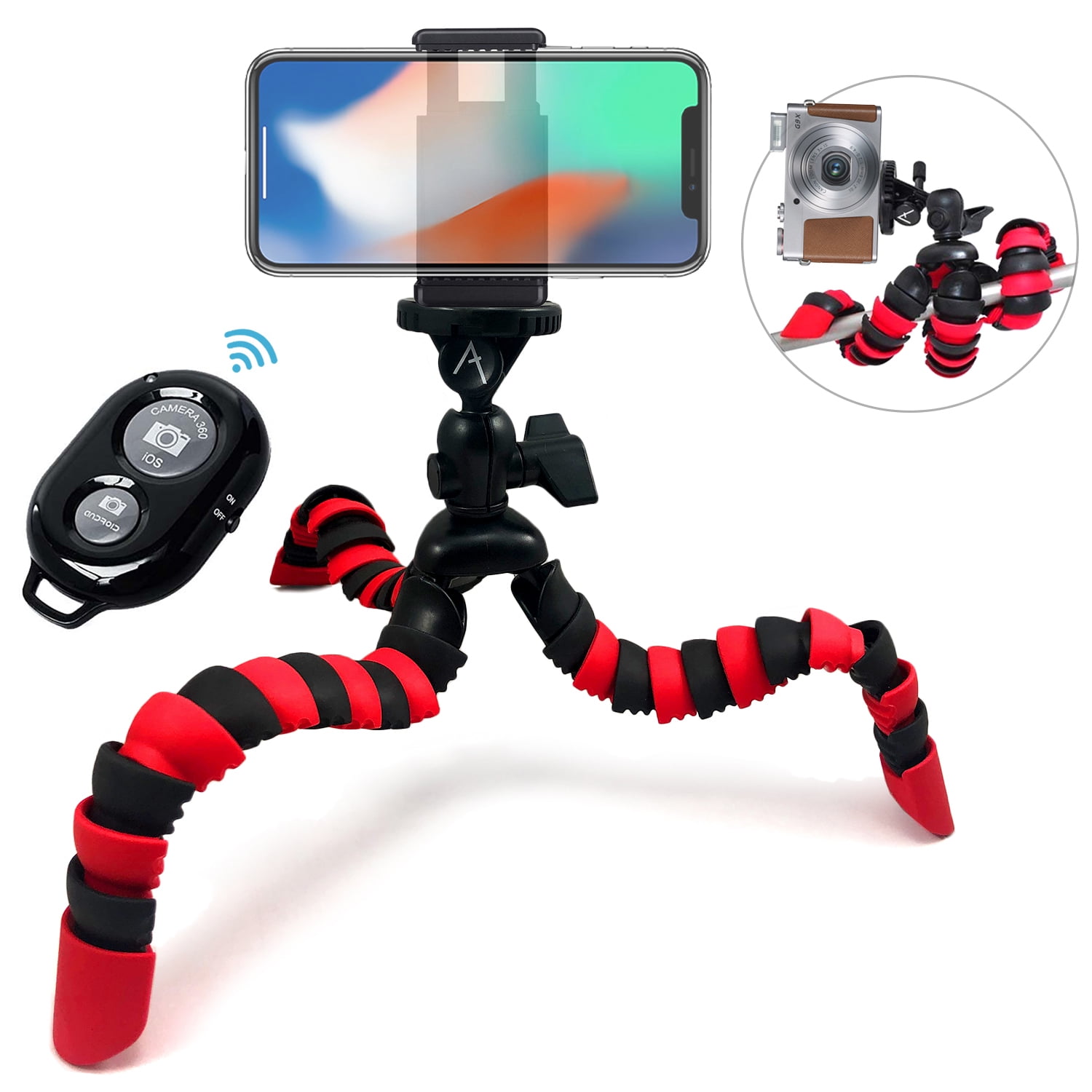 KLIOMAX 12" Inch Flexible Camera Tripod with Wrapable Disc Legs & Quick ...