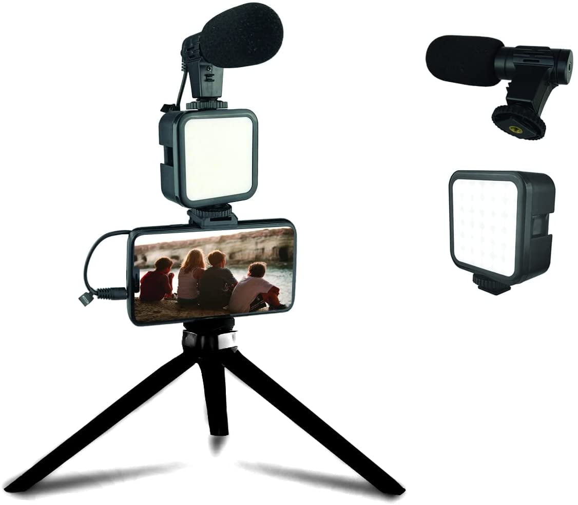 KLIOMAX Starter Vlogging Kit for iPhone, Android with 10" Tripod, 36 ...