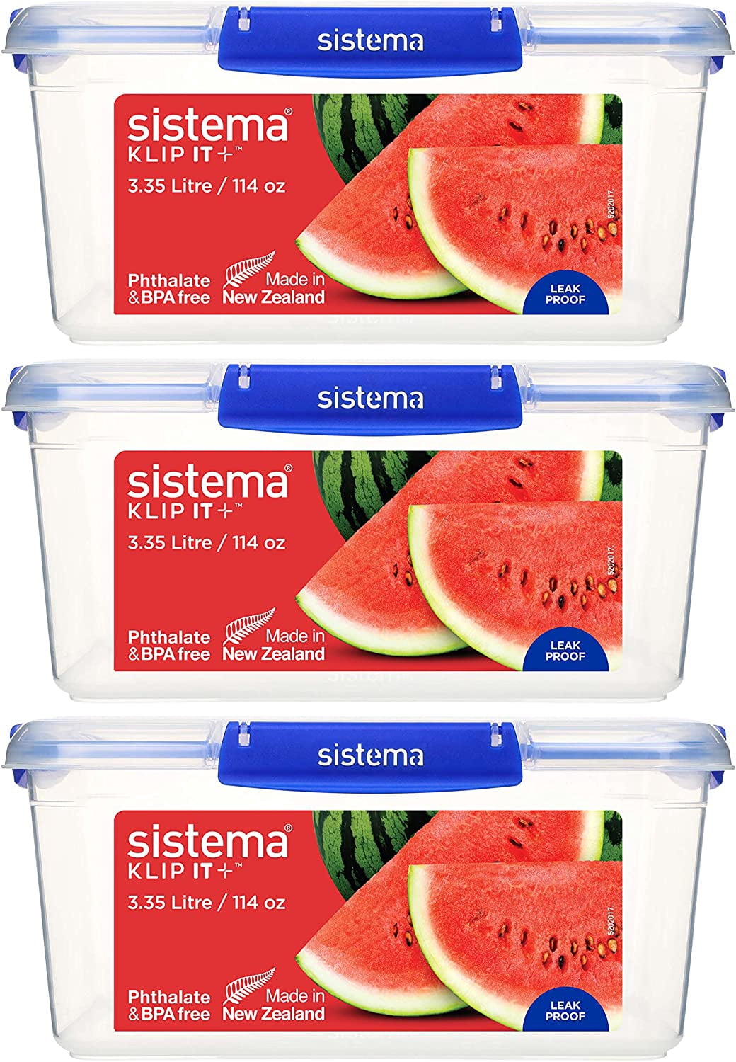 KLIP IT PLUS Food Storage Containers | 3.35 L | Leak-Proof, Stackable ...
