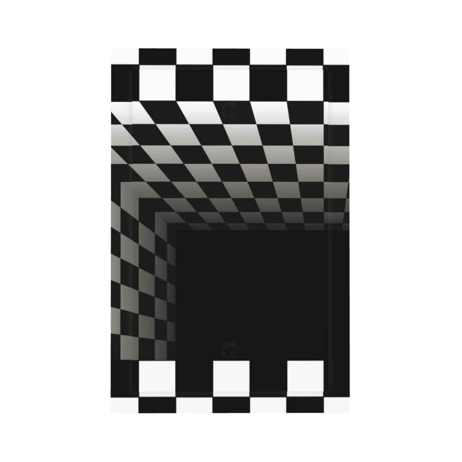 KLL 3d Black and White Checkerboard Tunnel Pattern Electrical Outlet ...