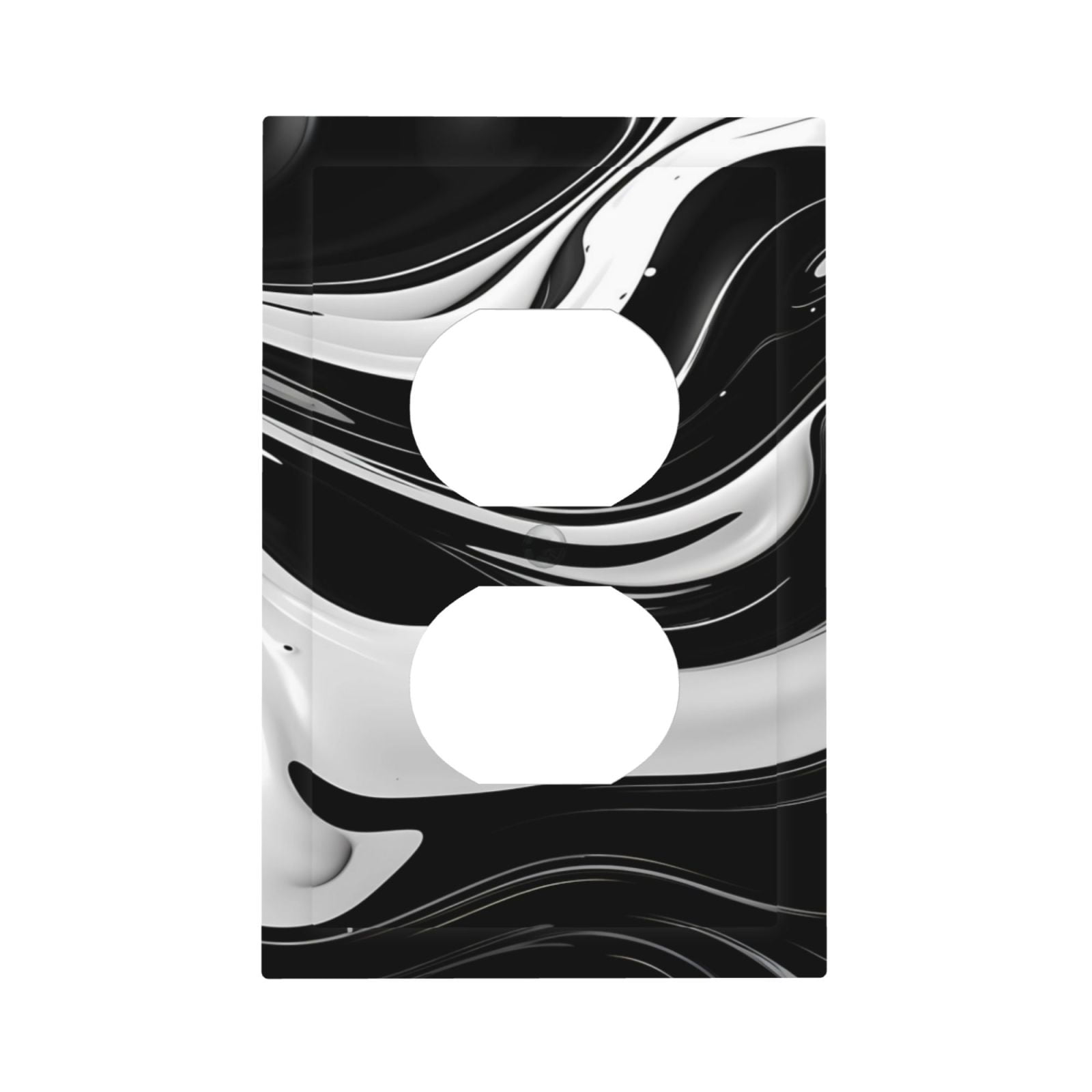 KLL Abstract Black White Swirls Pattern Electrical Outlet Covers, 3" x ...