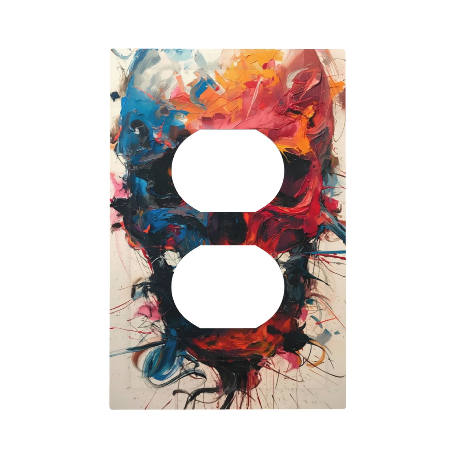 KLL Abstract Colorful Skull Art Pattern Electrical Outlet Covers, 3" x ...