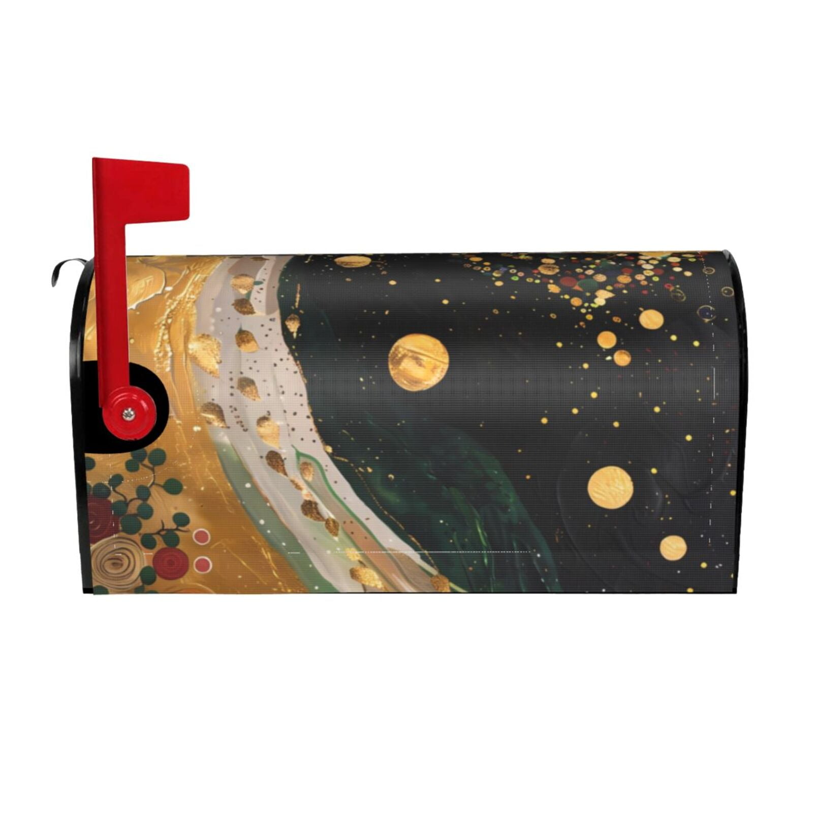 KLL Abstract Gold Floral Galaxy Pattern Mailbox Covers,Magnetic Mailbox ...