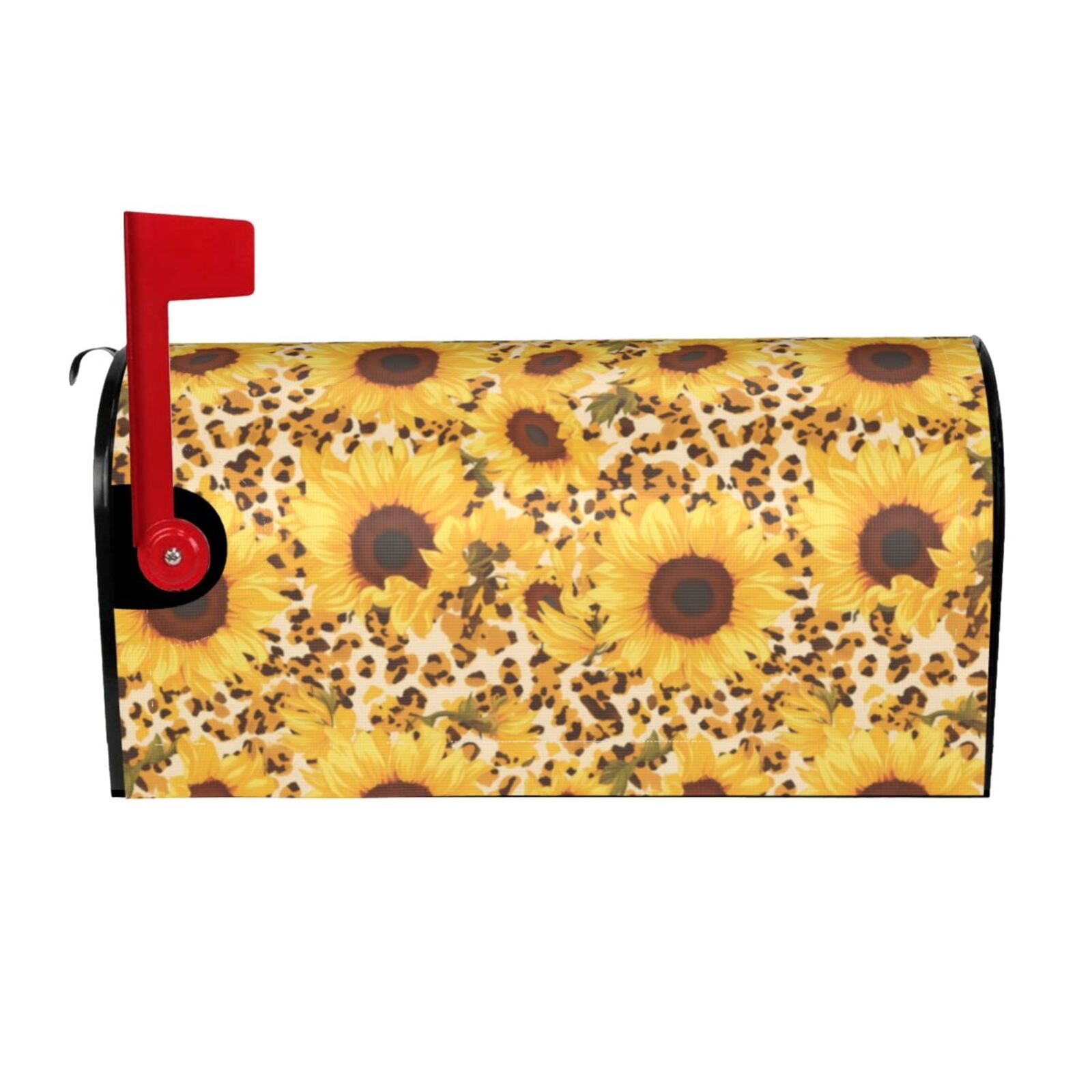 KLL Abstract Leopard Print Sunflower Pattern Mailbox Covers,Magnetic ...