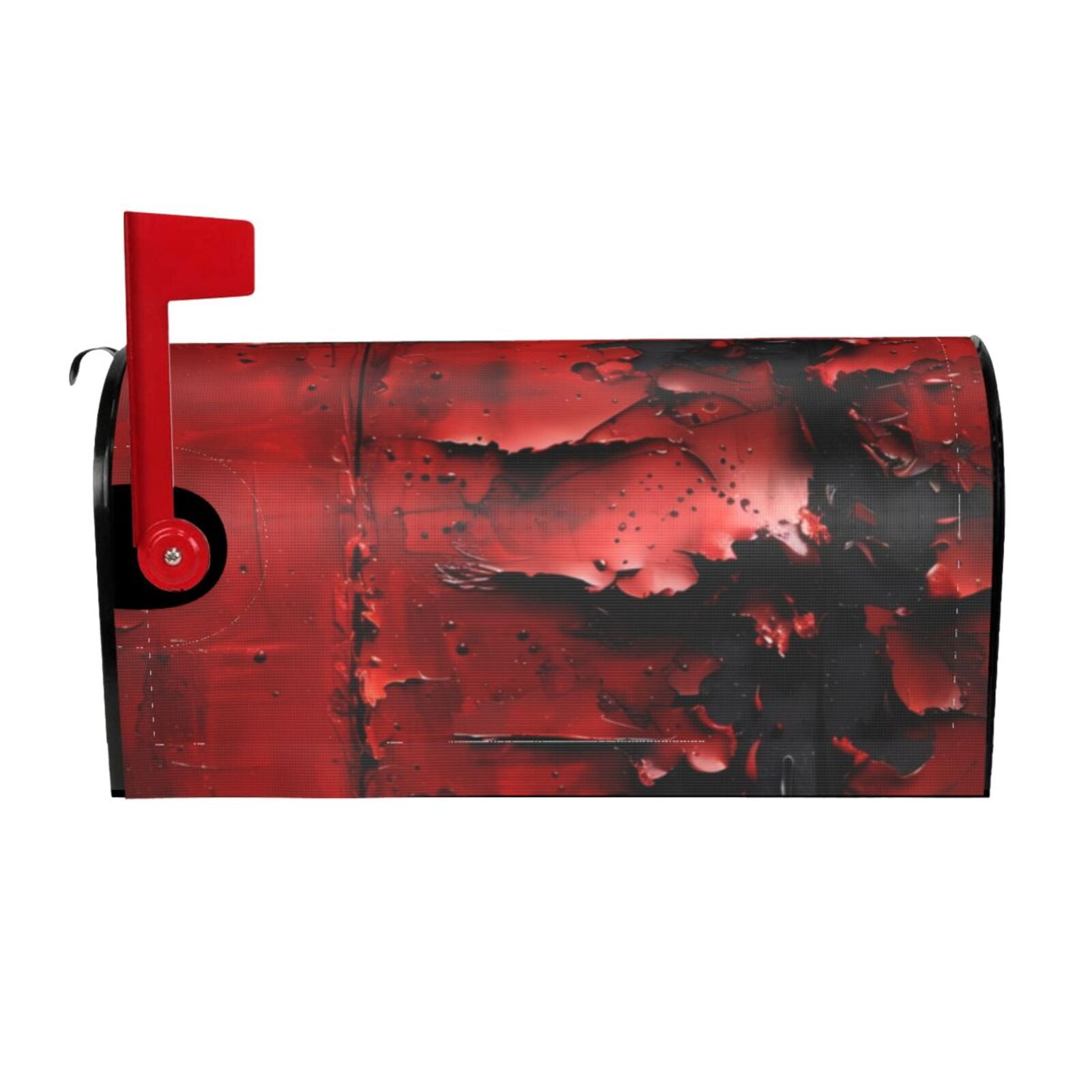 KLL Abstract Red Textured Canvas Pattern Mailbox Covers,Magnetic ...