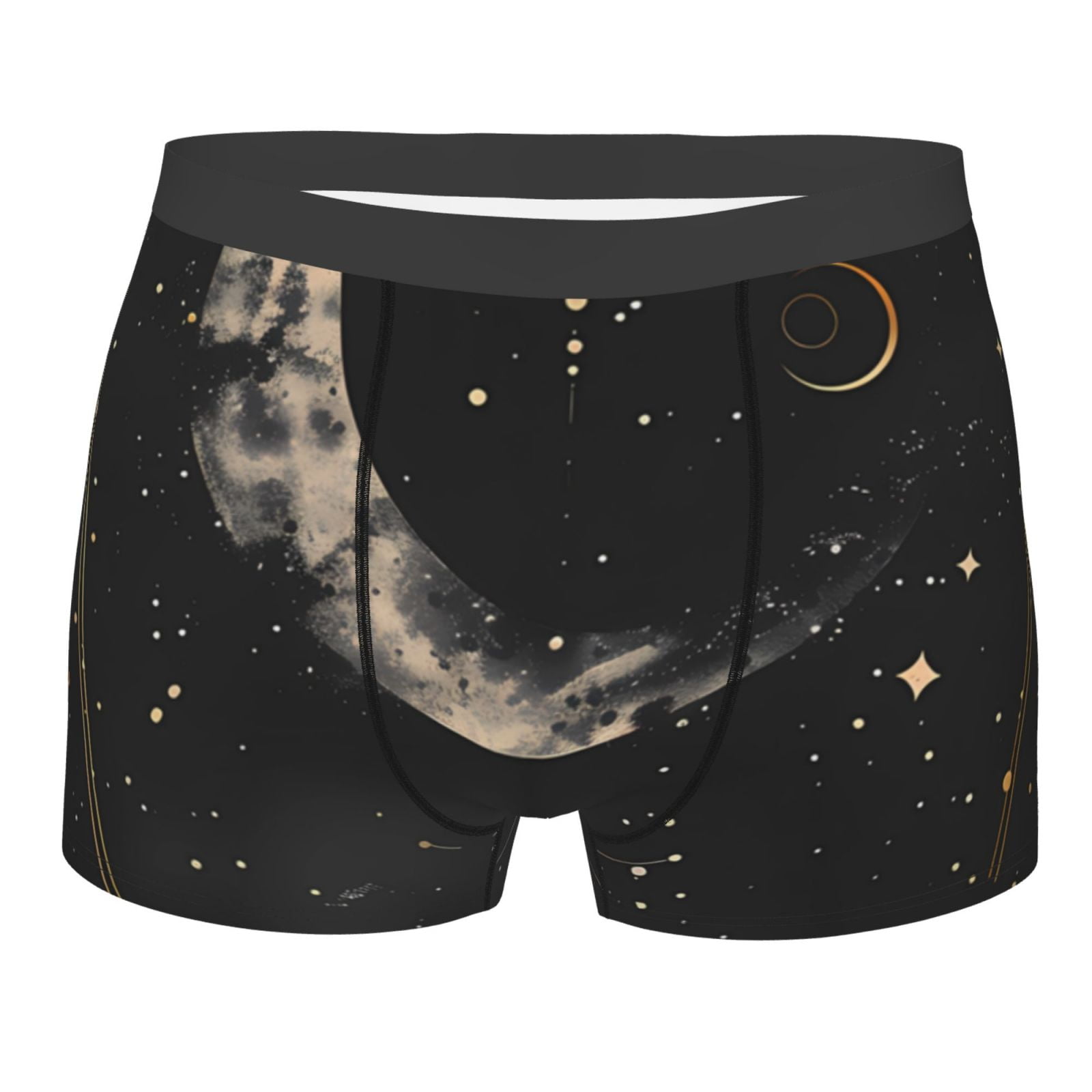 KLL Abstract Starry Sky Moon Men's Cotton Boxer Briefs Underwear-Large ...