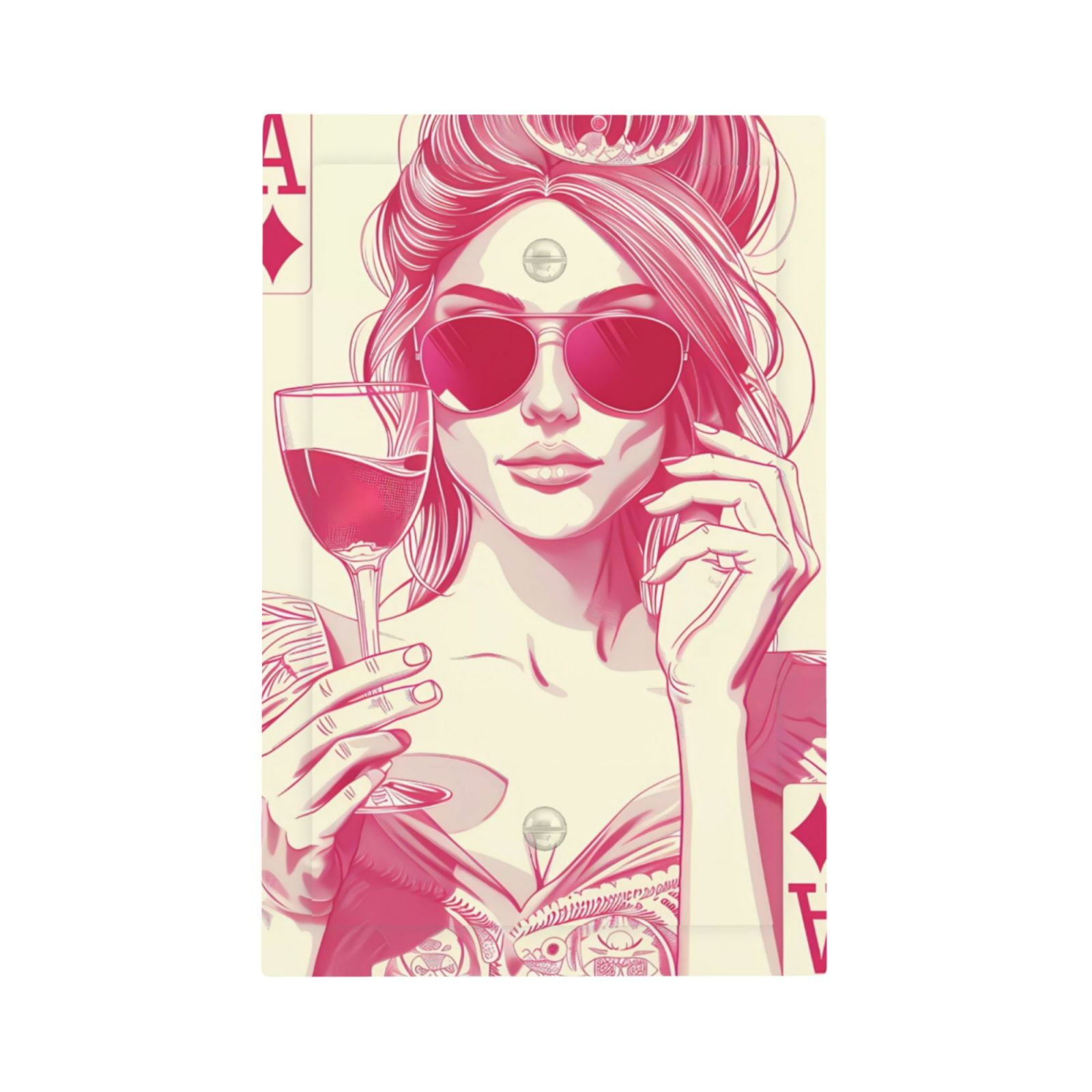 KLL Ace Of Diamonds Lady Pattern Electrical Outlet Covers, 3" x 5" 1 ...