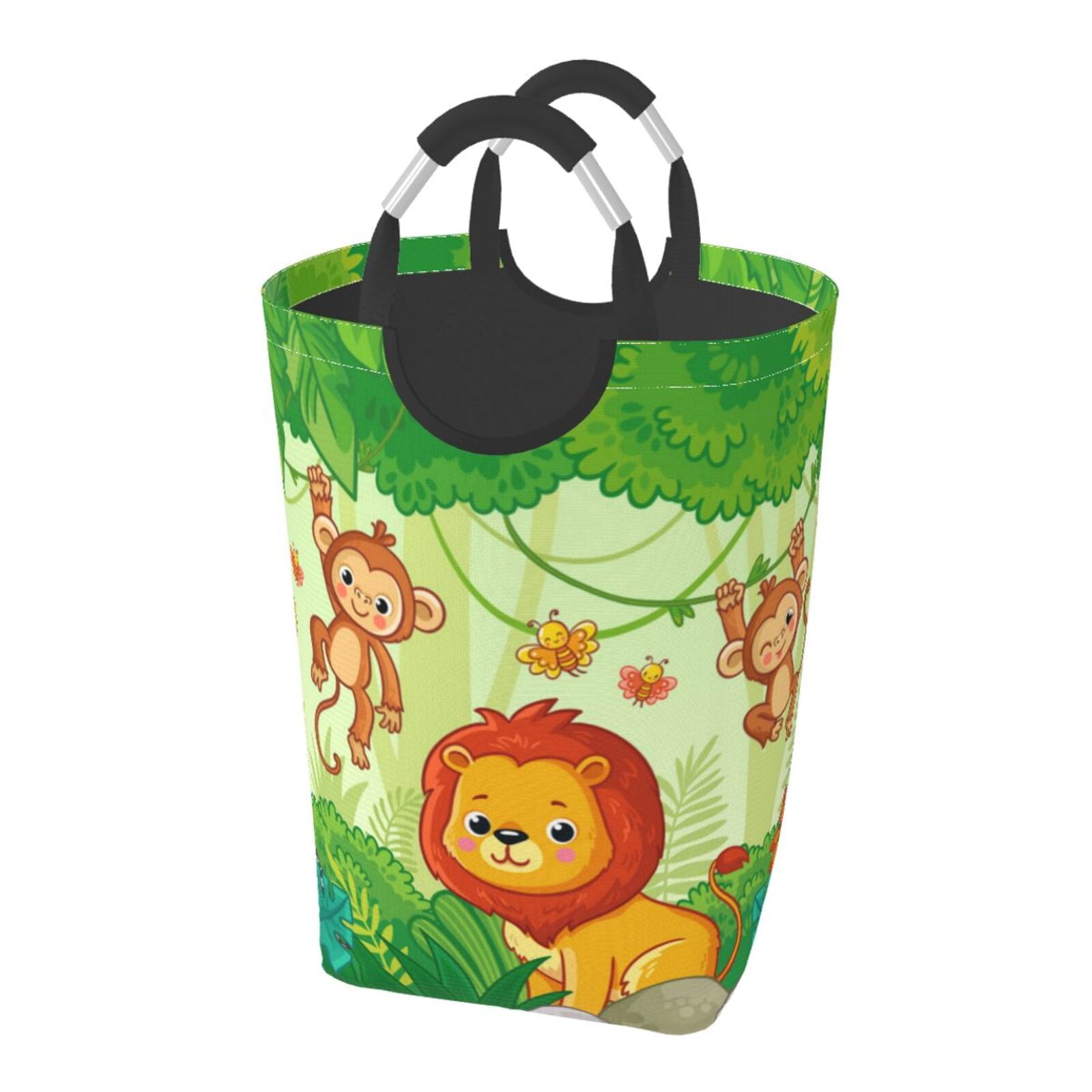 KLL African Animals In The Jungle Laundry Hamper,Large Canvas Fabric Lightweight Storage Basket ...