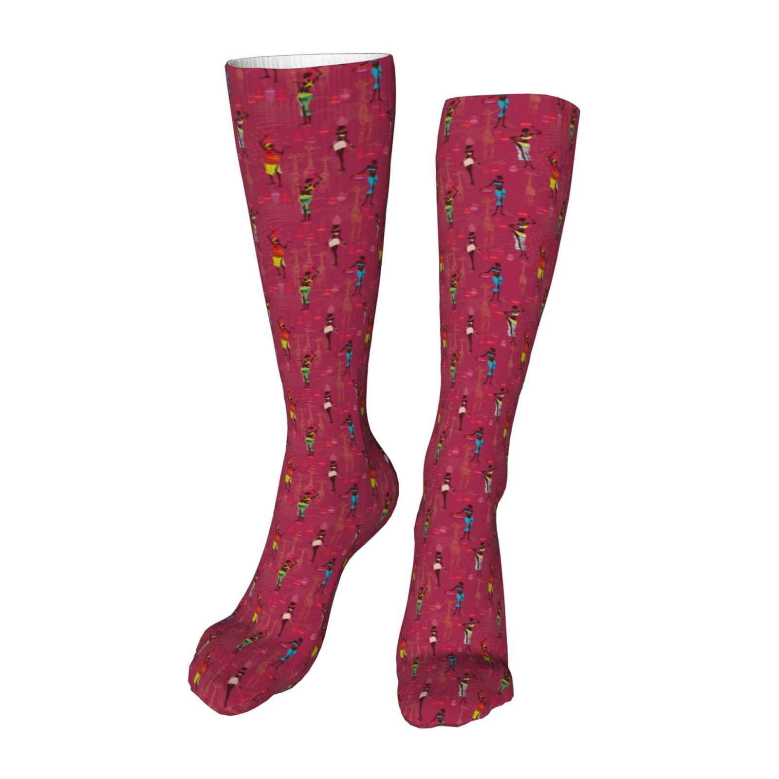 KLL African Women Bearing Clay Pots Print Cool Socks Men's Women's Crew ...