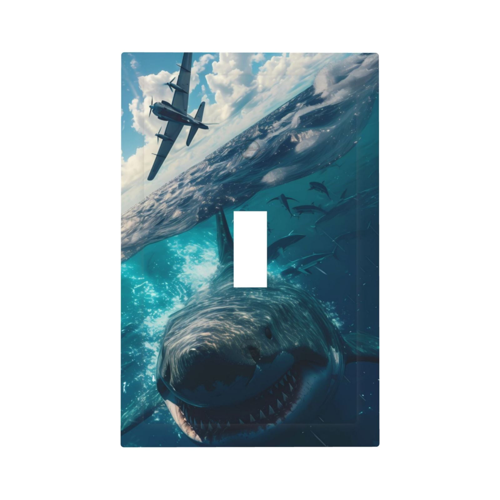 KLL Airplane Shark Pattern Electrical Outlet Covers, 3" x 5" 1 Pack ...