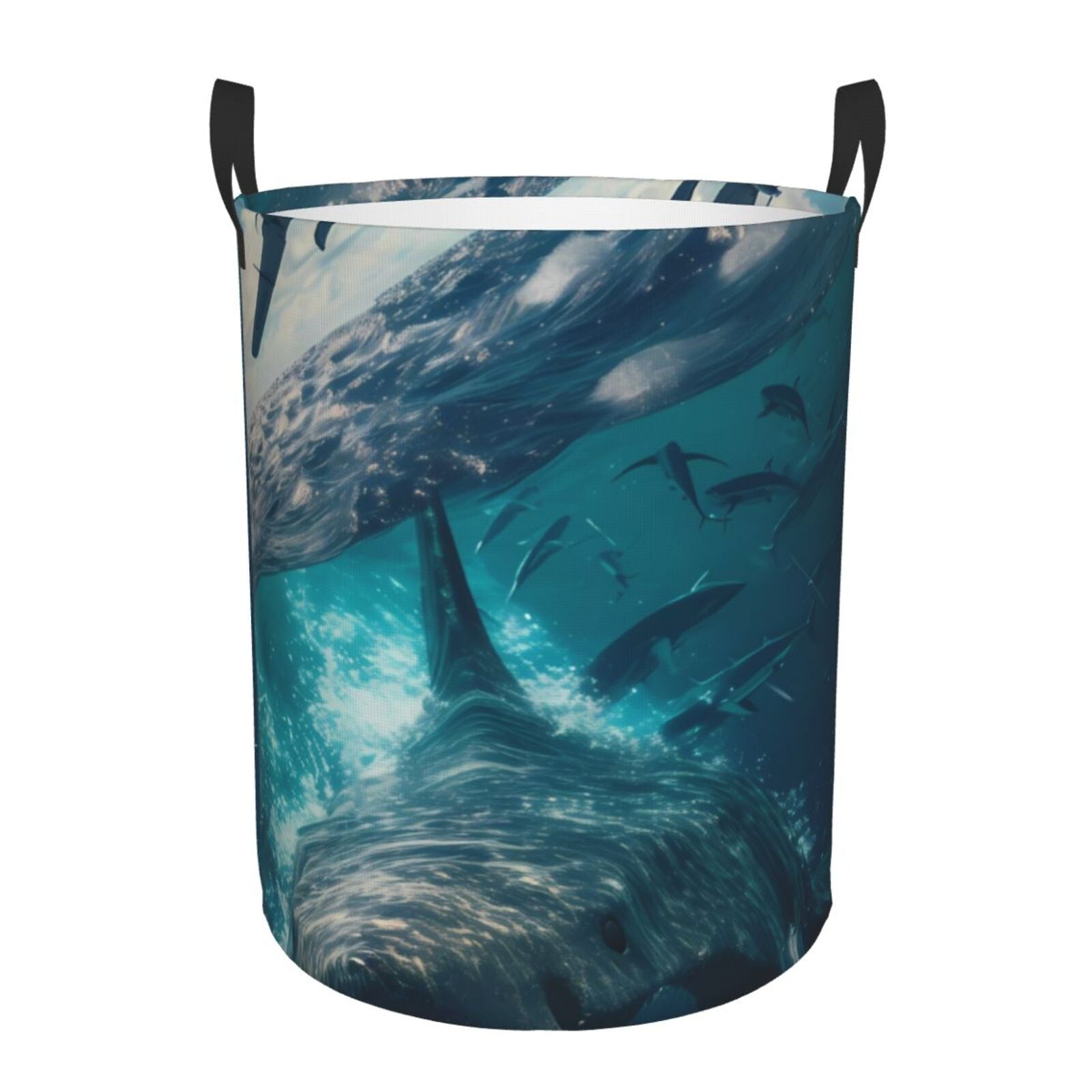 KLL Airplane Shark Waterproof Foldable Laundry Hamper Bucket with ...