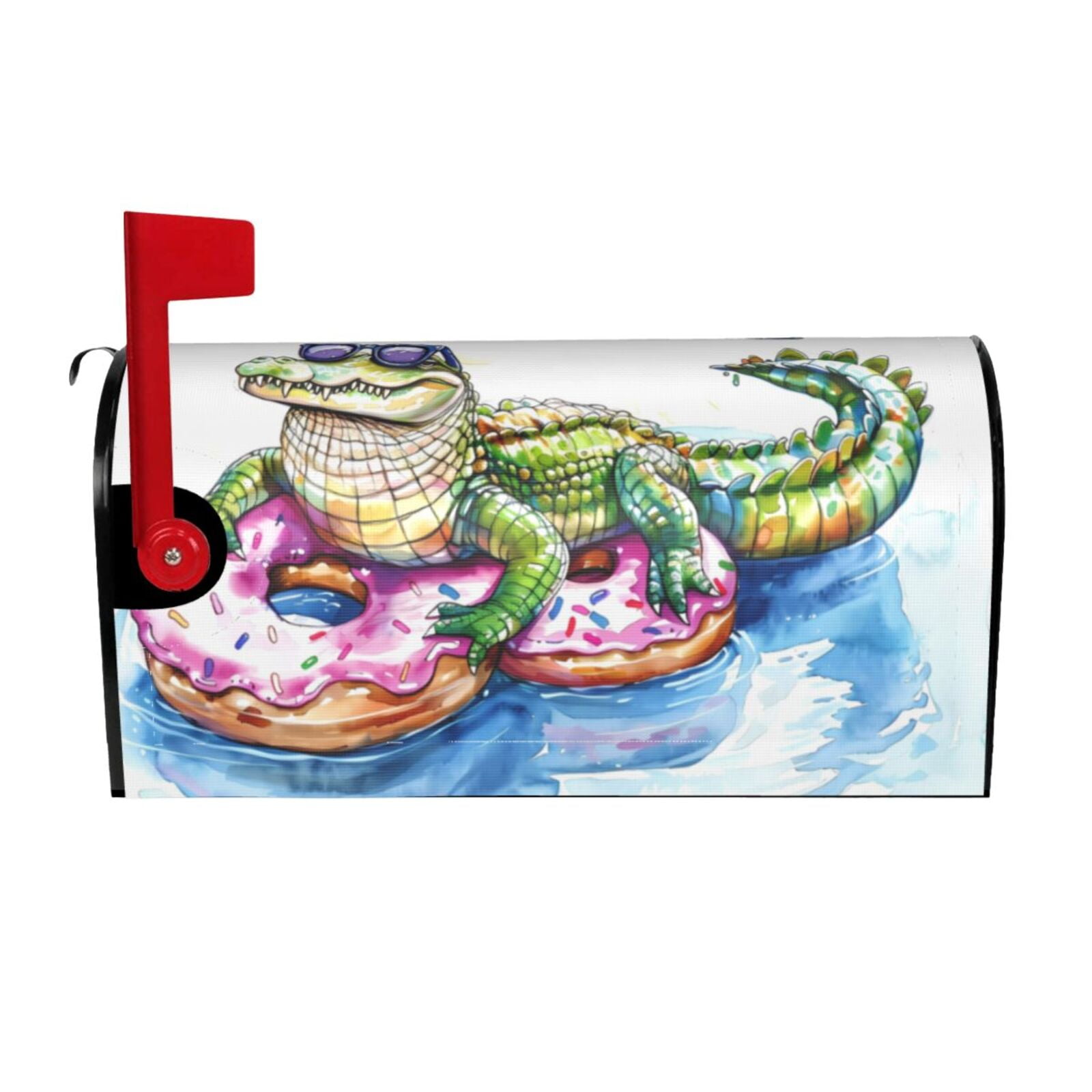 KLL Alligator Donut Pool Float Pattern Mailbox Covers,Magnetic Mailbox ...