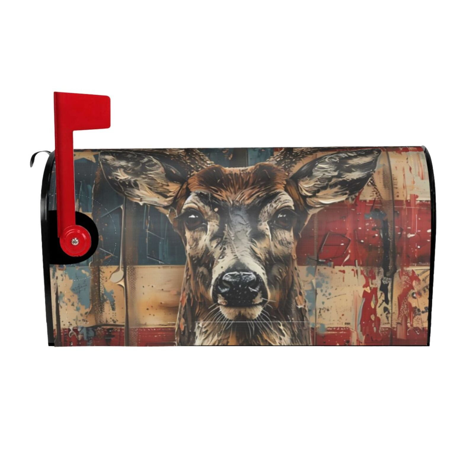 KLL American Flag Deer Art Pattern Mailbox Covers,Magnetic Mailbox ...