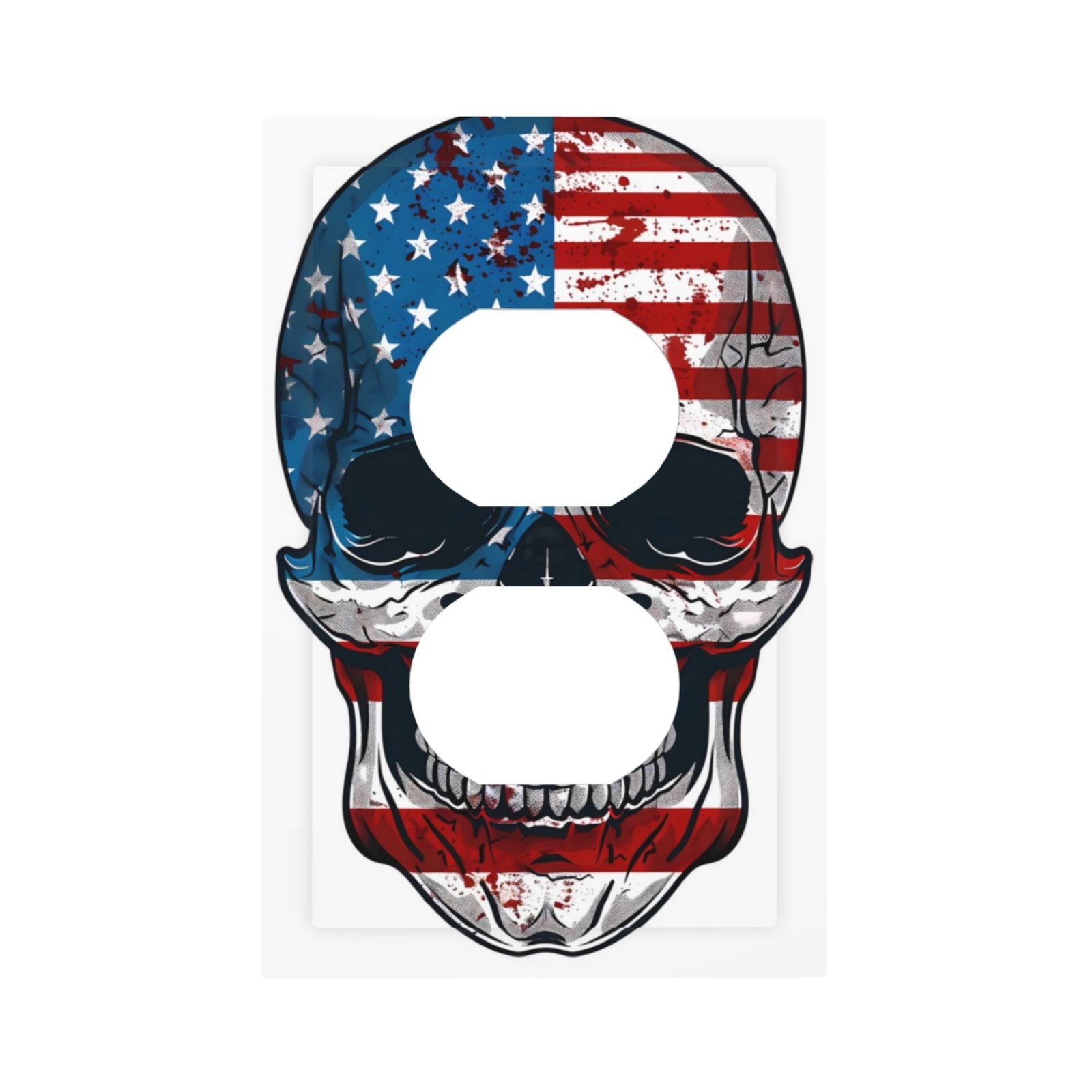 KLL American Flag Skull Pattern Electrical Outlet Covers, 3" x 5" 1 ...