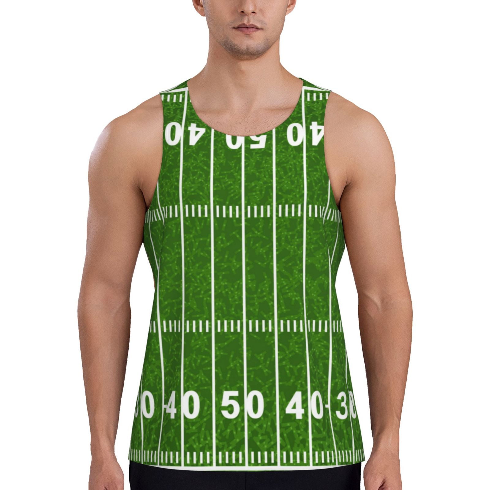 KLL American Football Field2 Print Men's Muscle Gym Workout Stringer ...