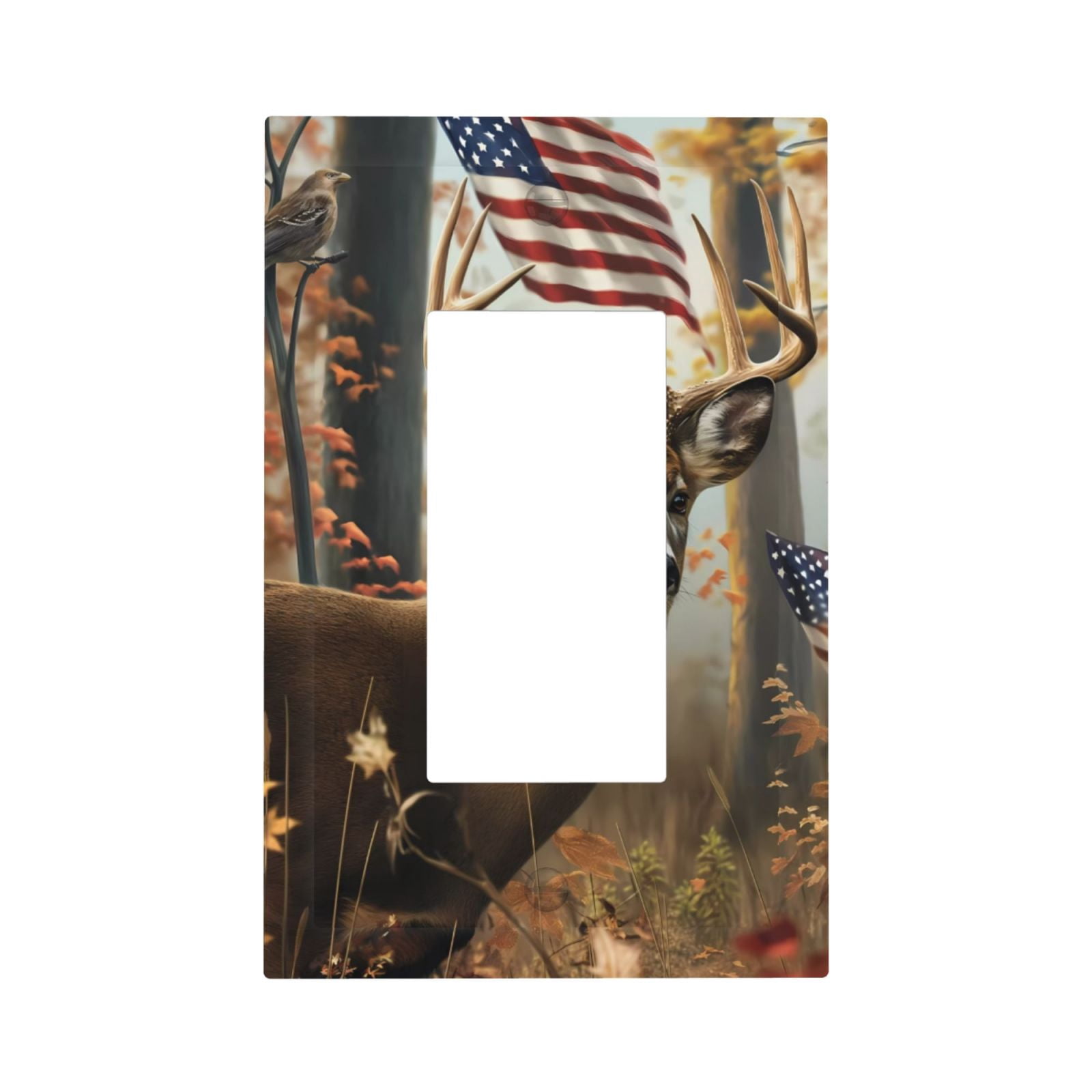 KLL American Wildlife Deer Forest Pattern Electrical Outlet Covers, 3 ...