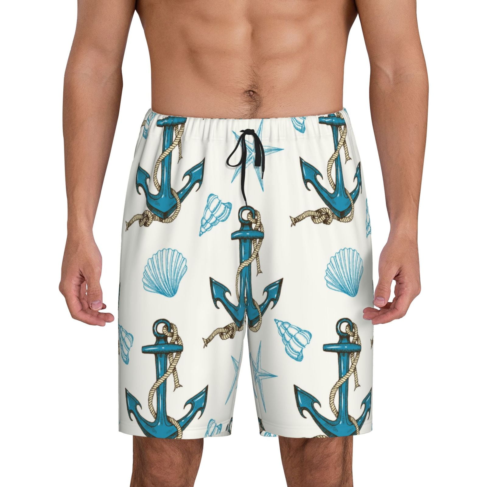 KLL Anchors And Shells for Men's 1-Pack Shorts,Sleep Pajama Shorts for ...