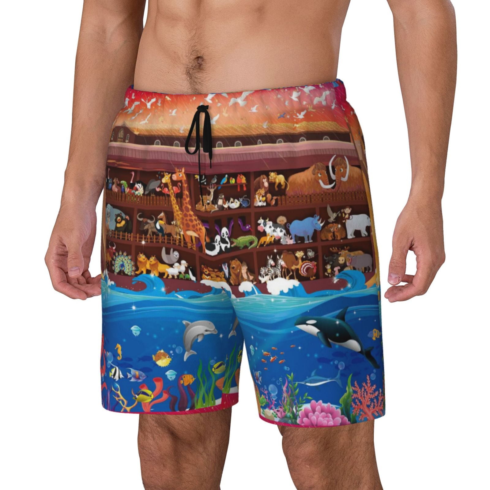 KLL Animals On Noah's Ark2 for Mens Swim Trunks Quick Dry Swim Shorts ...