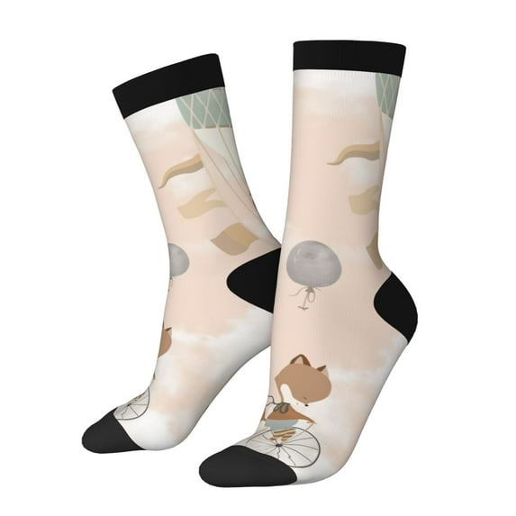 KLL Animals Riding Across The Sky1 Print Cool Socks Men's Women's Crew Socks Funny Crazy Novelty ...
