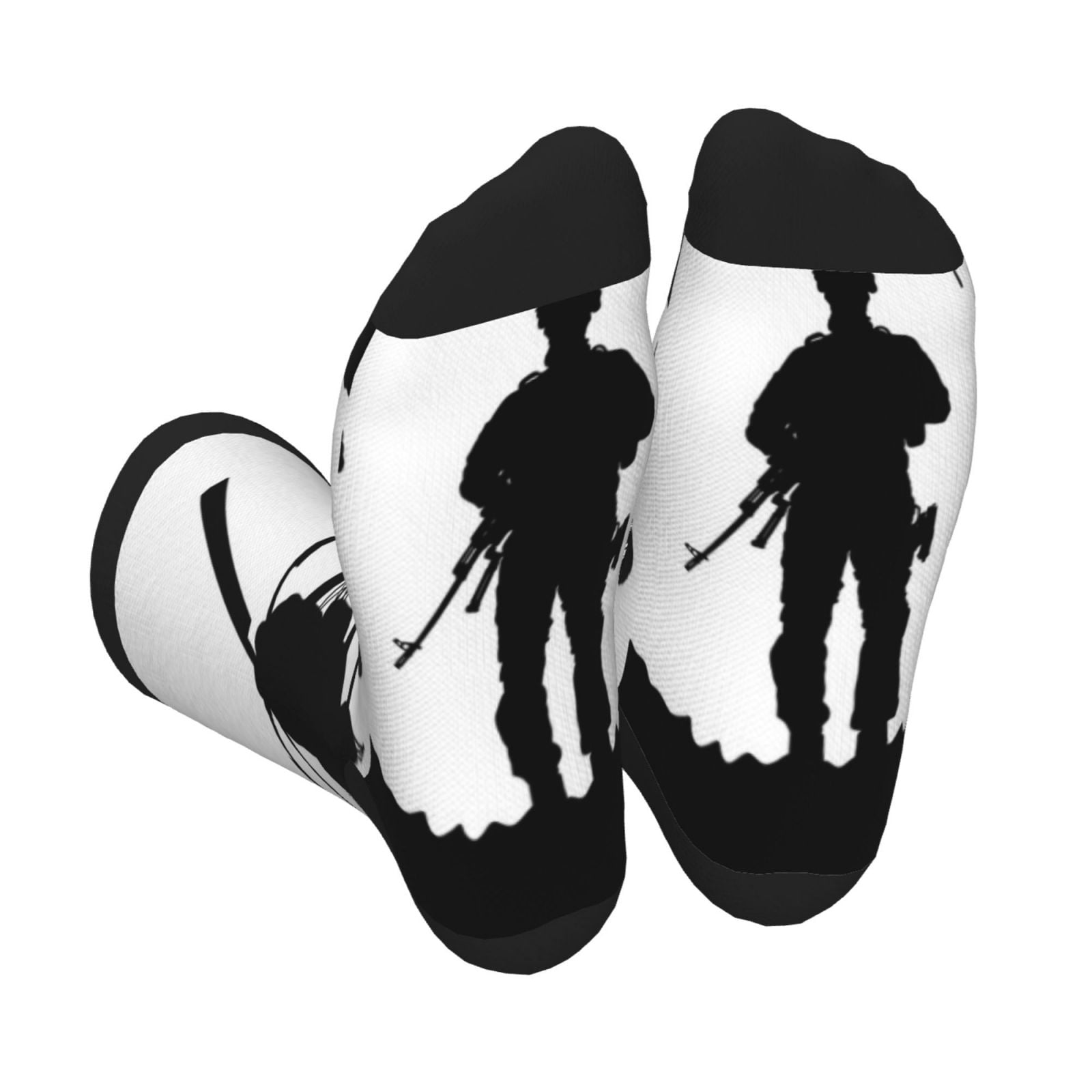 KLL Army Soldiers With Sniper Rifle On Duty Print Cool Socks Men's ...