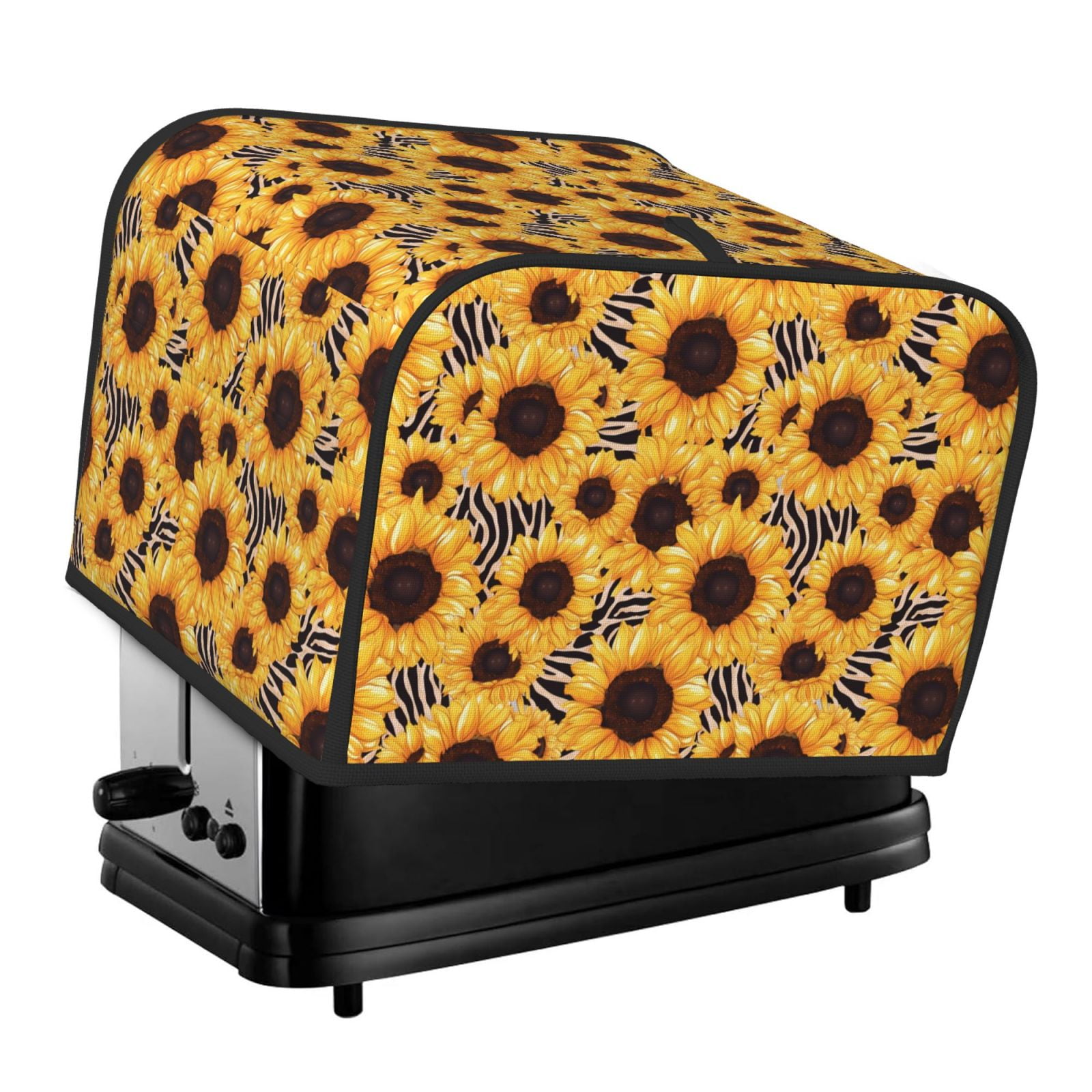 KLL Artistic Zebra Print Sunflower Print 4 Slice Toaster Dust Covers ...