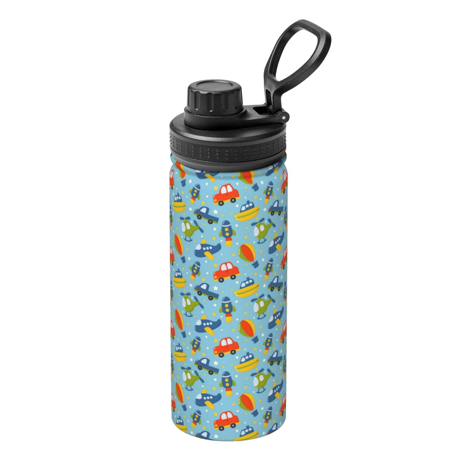 KLL Artoon Transport Pattern 18oz Insulated Water Bottle, Stainless ...