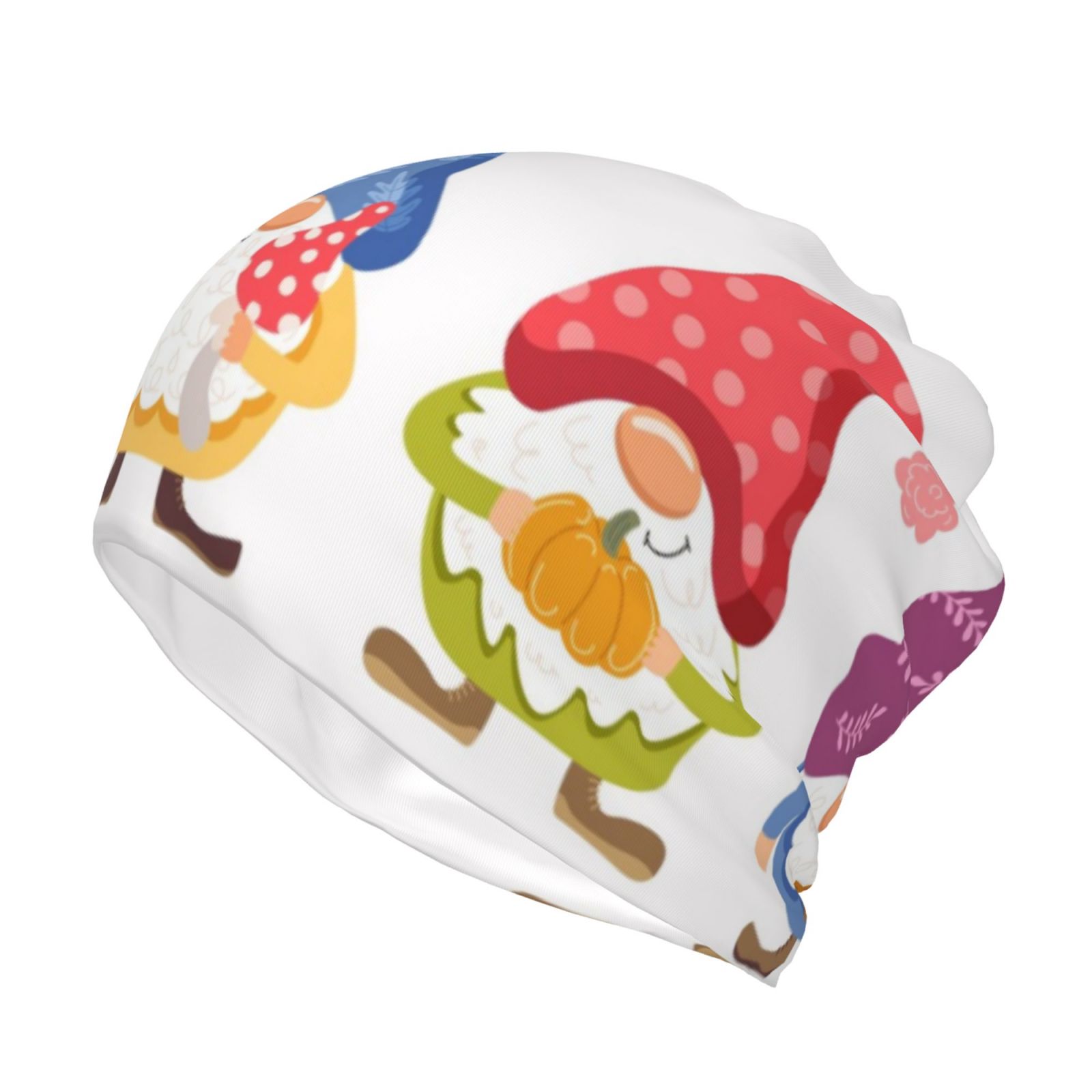 KLL Autumn Funny Gnomes Pirnt Wicking Running Beanie Head Wrap Cycling ...