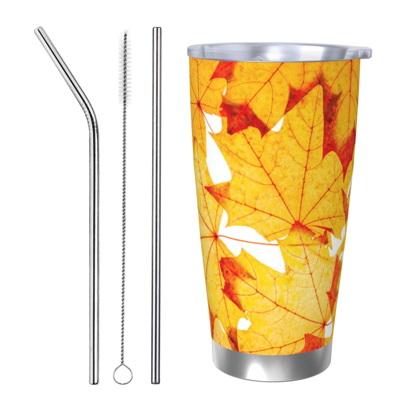 KLL Autumn Maple Leaves Print 40oz Stainless Steel Insulated Car Cup ...