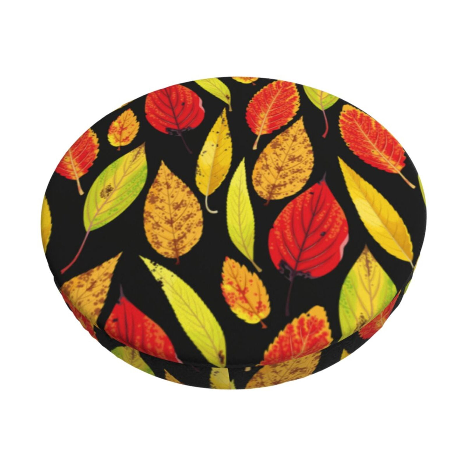 KLL Autumn With Leaves Round Bar Chair Cushion Cover 13 inch ,Bar Stool ...