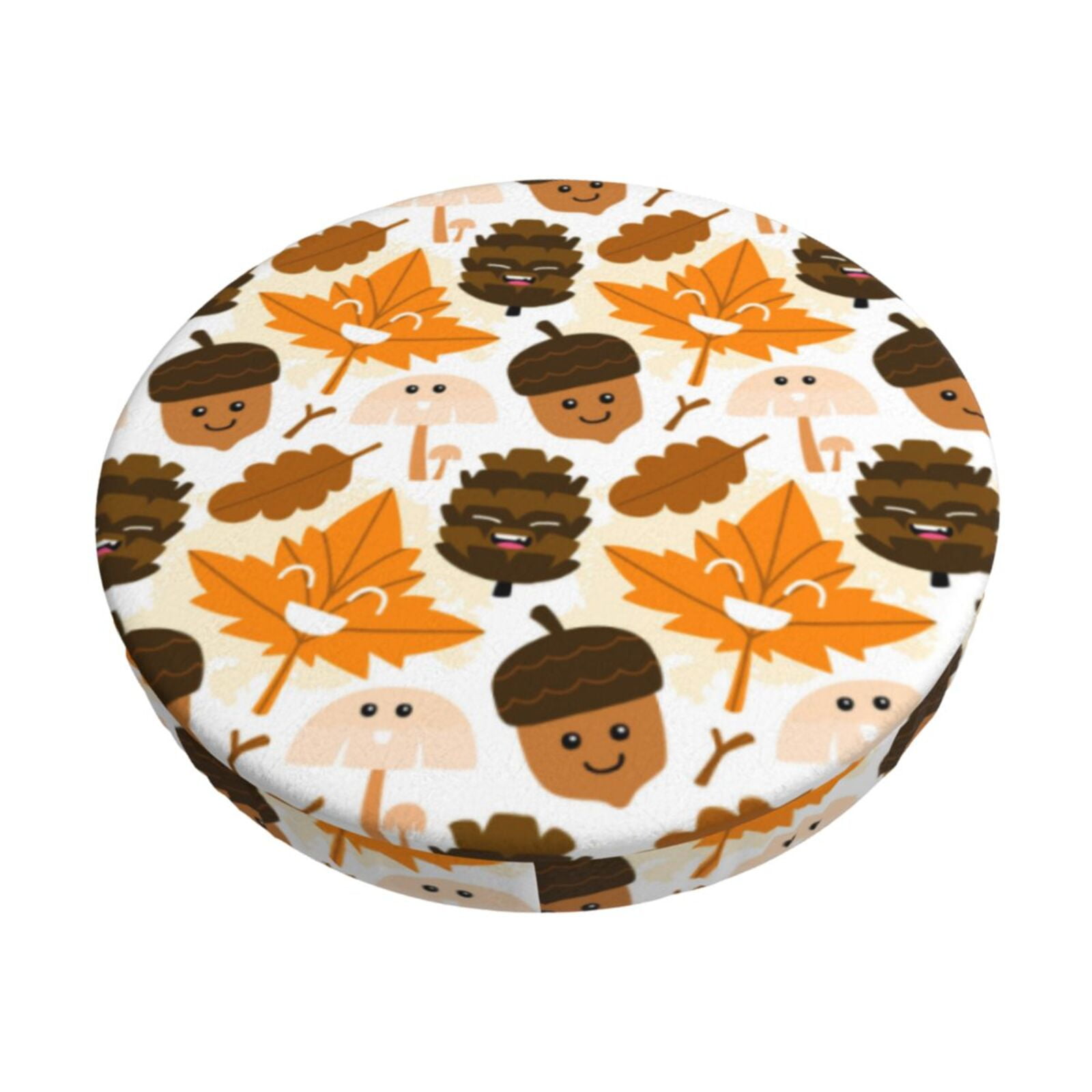 KLL Autumn Woodland Characters Round Bar Chair Cushion Cover 13 inch ...
