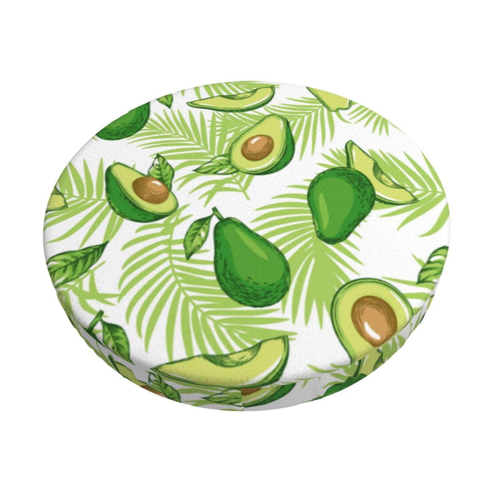 KLL Avocado And Tropical Palm Leaves Round Bar Chair Cushion Cover 13 ...