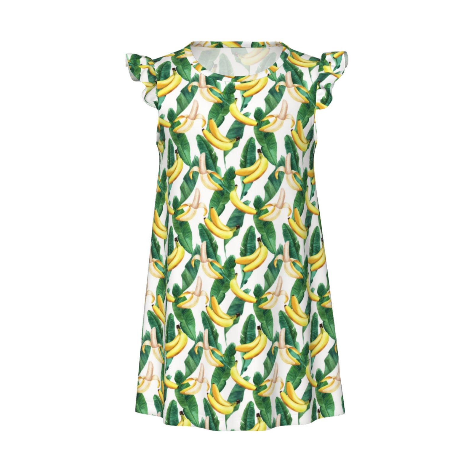 KLL Banana Tree Leaves Print Girls Nightgowns Pajamas for Girl ...