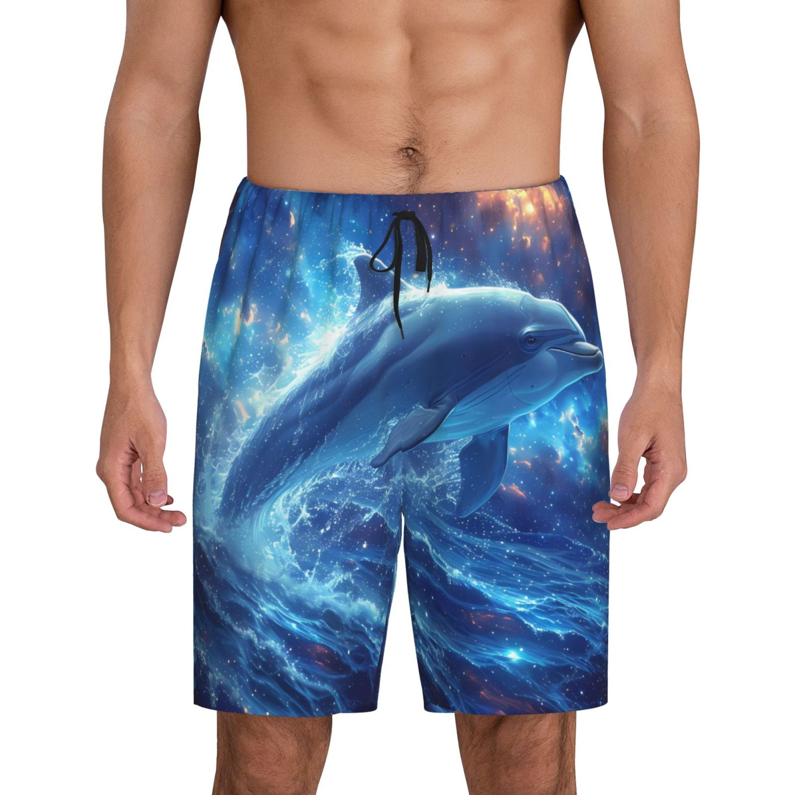 KLL Beautiful Ocean Dolphin for Men's 1-Pack Shorts,Sleep Pajama Shorts ...