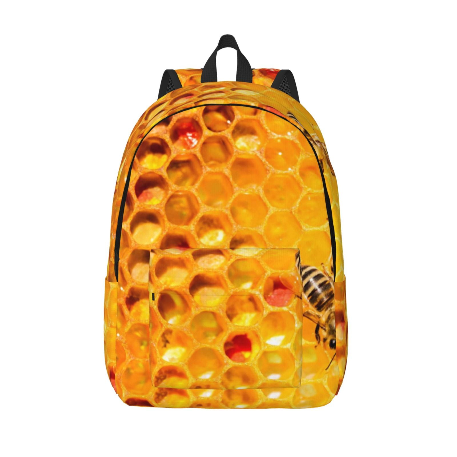 KLL Bees on Hive Honeycomb Print Travel Laptop Backpack - College ...