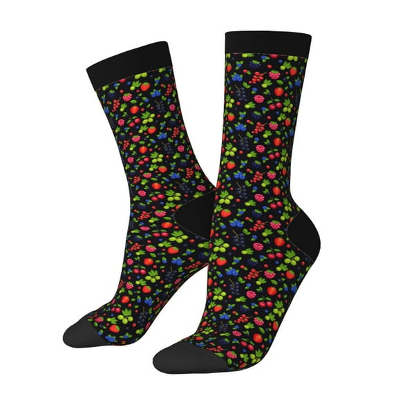 KLL Berries Print Cool Socks Men's Women's Crew Socks Funny Crazy ...